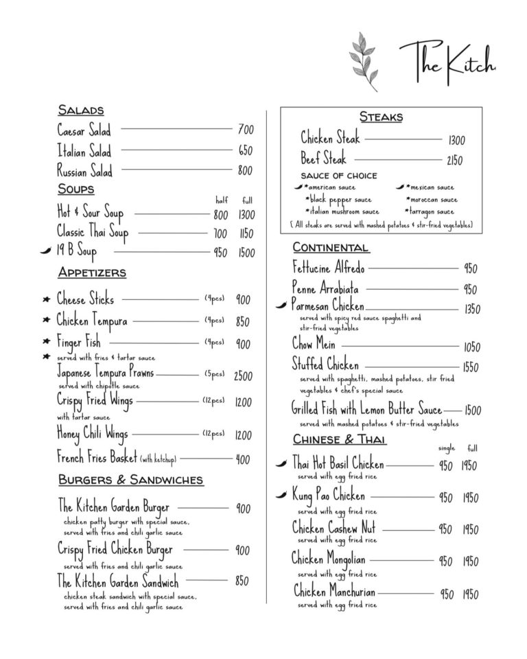 Kitchen Garden Sialkot Menu 2024 | Best Buffet in Sialkot | Diamond ...